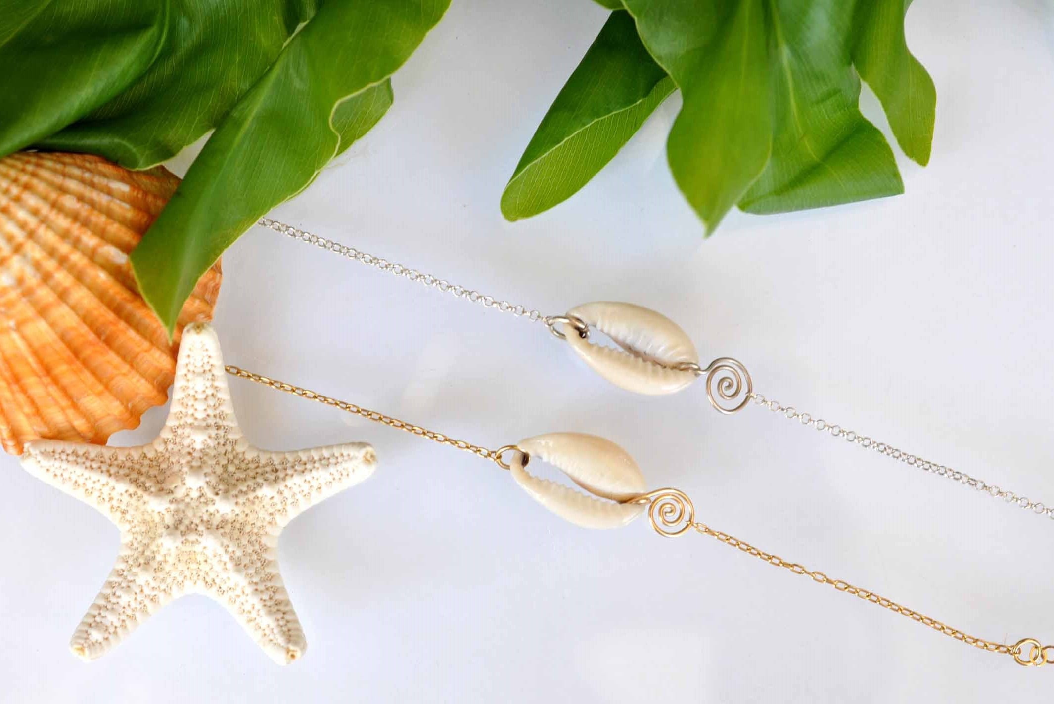 Real Seashell Bracelet Goldfield Sterling Silver Unique Ocean Love ...