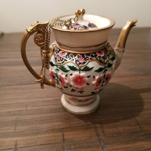 Beautiful NINI floral Urn Handpainted Teapot - Etsy