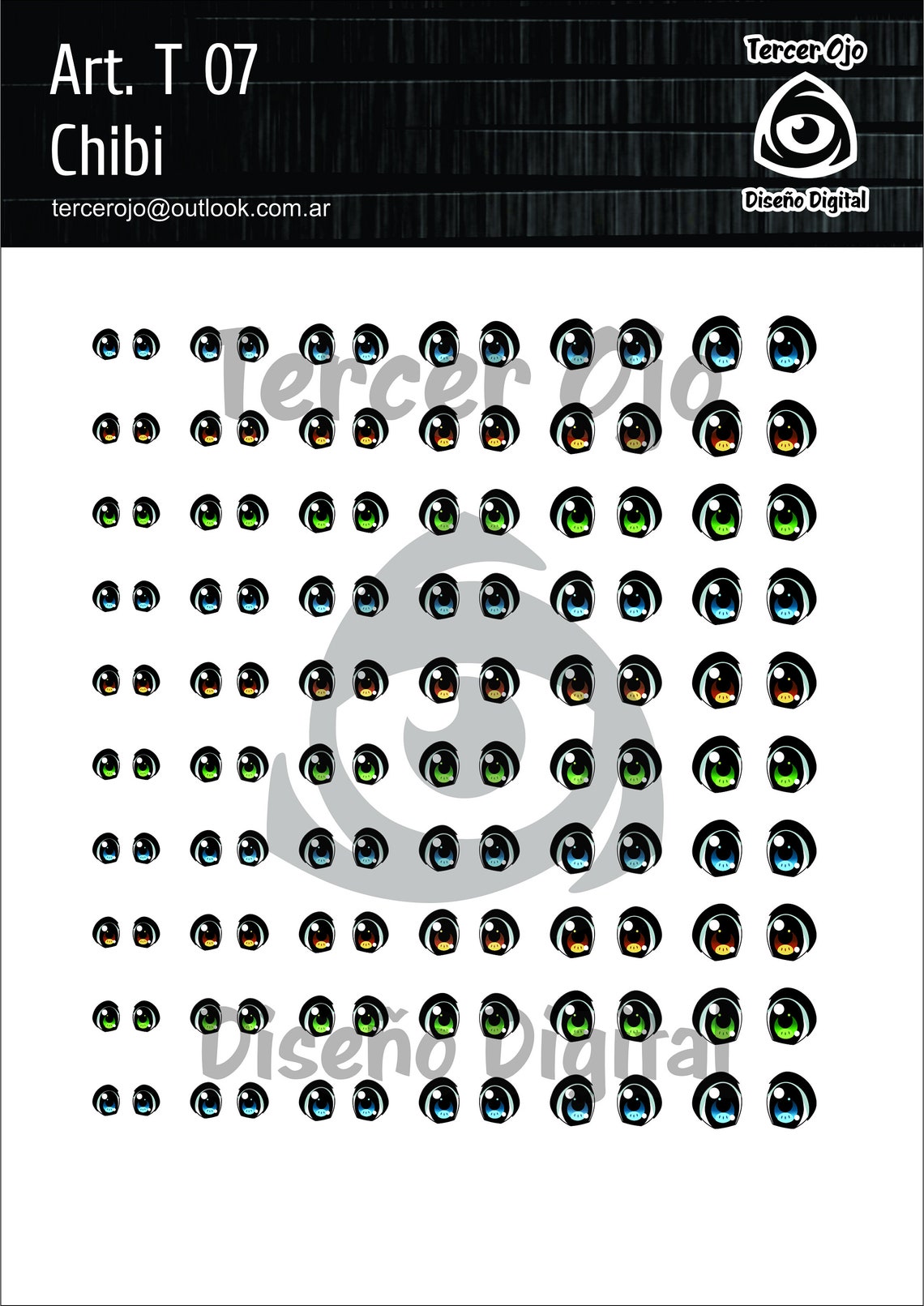 Printable Eyes PDF File T7 Chibi - Etsy