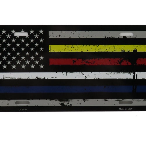 American Flag EMS License Plate Public Safety Vanity Plate - Etsy