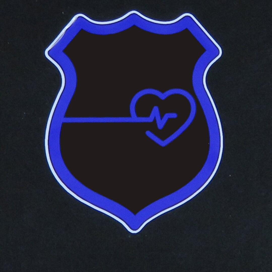 Police Badge Blue Line Heart 5 Tall Decal - Etsy
