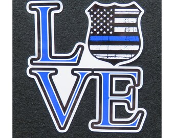 Thin Blue Line Heart LEO Love Vinyl Decal Badge Numbers - Etsy