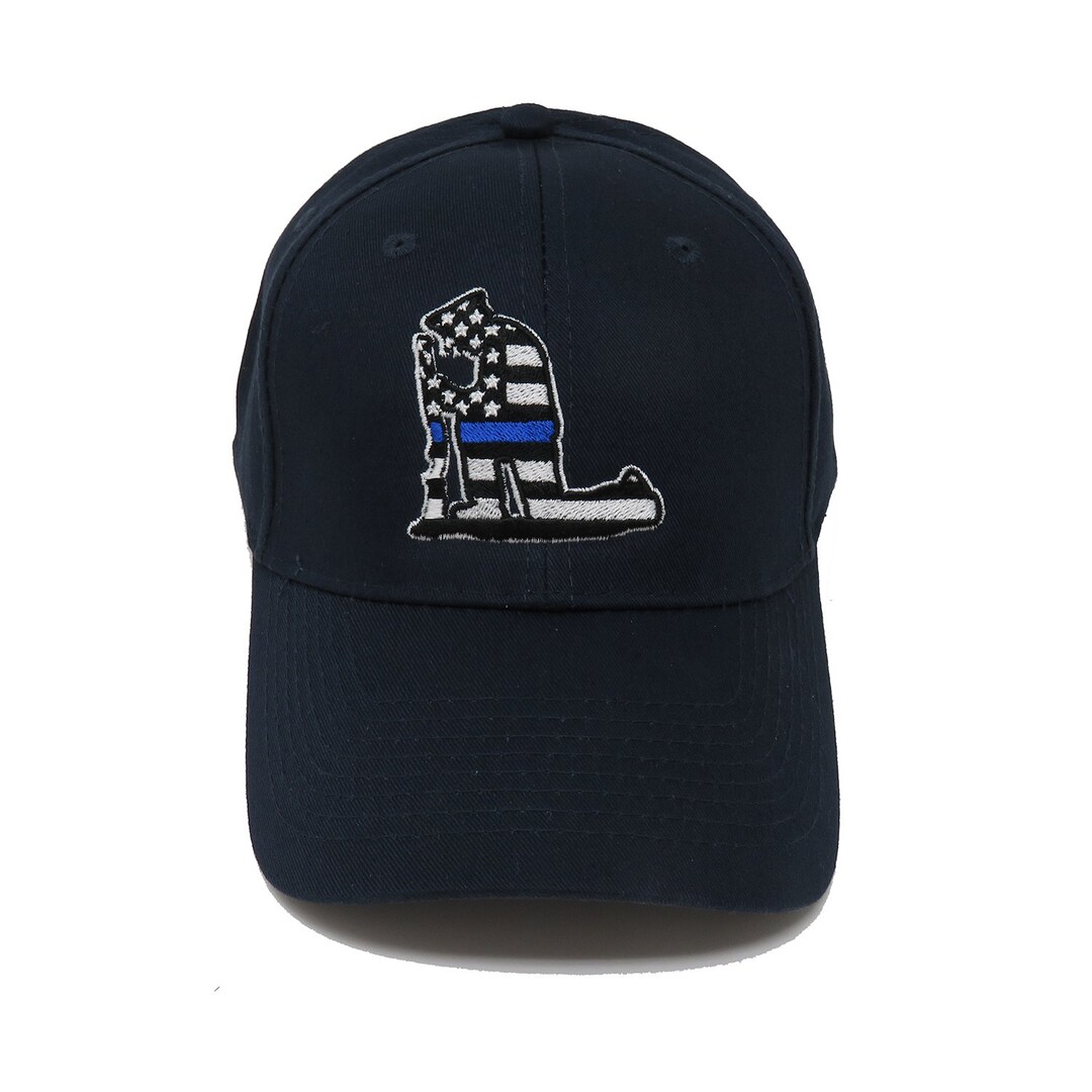 Blue Line Kneeling Police Officer Embroidered Baseball Hat Etsy