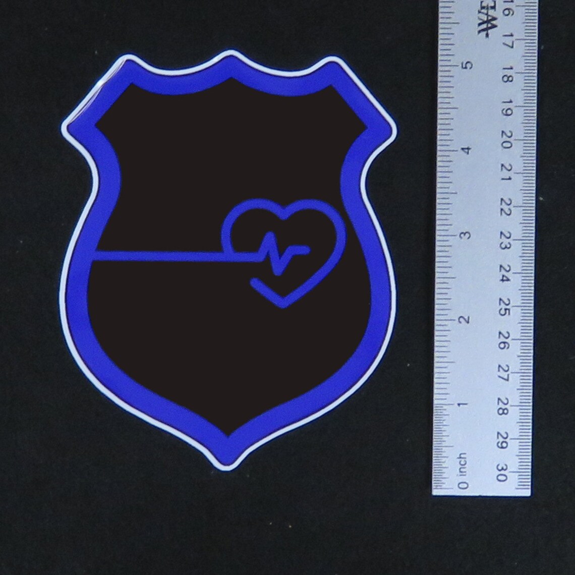 Police Badge Blue Line Heart 5 Tall Decal - Etsy