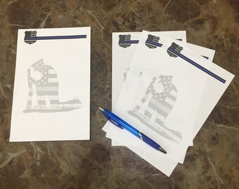 Thin Blue Line Police Officer Name Notepad Personalized - Etsy