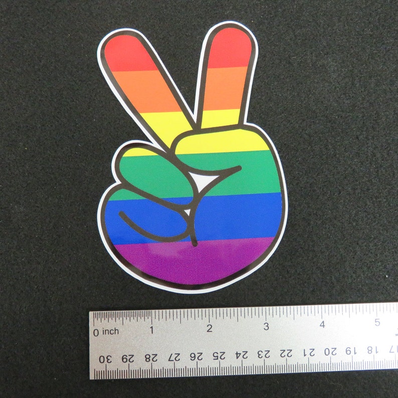 LGBTQ Hand Peace Sign 5 Tall Decal - Etsy