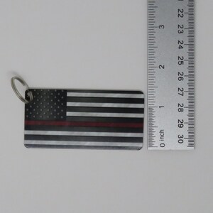 American Flag Red Line Key Chain - Etsy