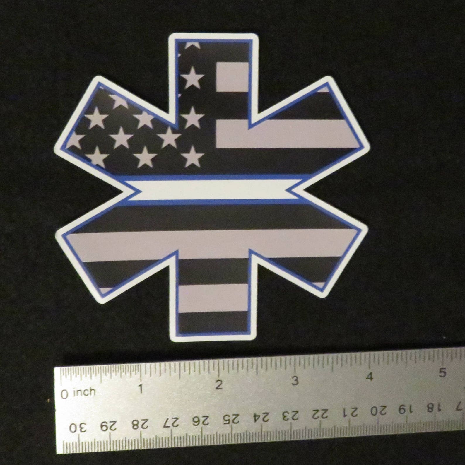 EMS Star of Life With American Flag & Thin White Line 4 | Etsy