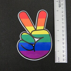 LGBTQ Hand Peace Sign 5 Tall Decal - Etsy