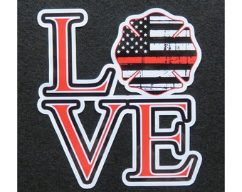 Firemen Cross American Flag Thin Red Line 2.5 Decal | Etsy