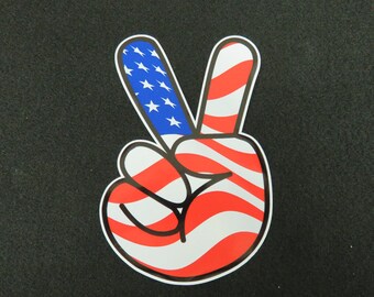 American Peace Sign Decal - Etsy
