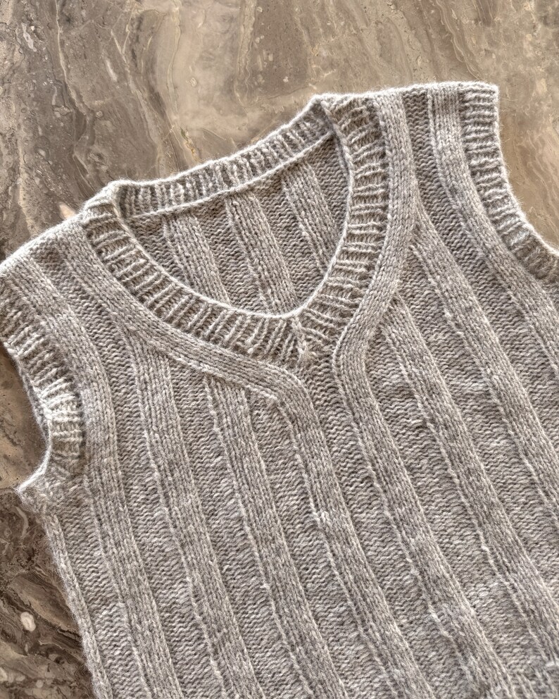 Wide Ribbed Vest Knitting Pattern - PDF Instant Digital Download - Etsy