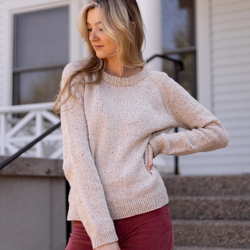Knitting Pattern Pearl Sweater top-down Seamless. - Etsy