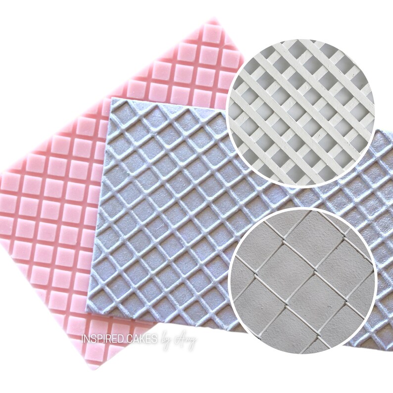 Lattice Waffle Grid Fence Mesh . Impression Mat Fondant & Icing Micro ...