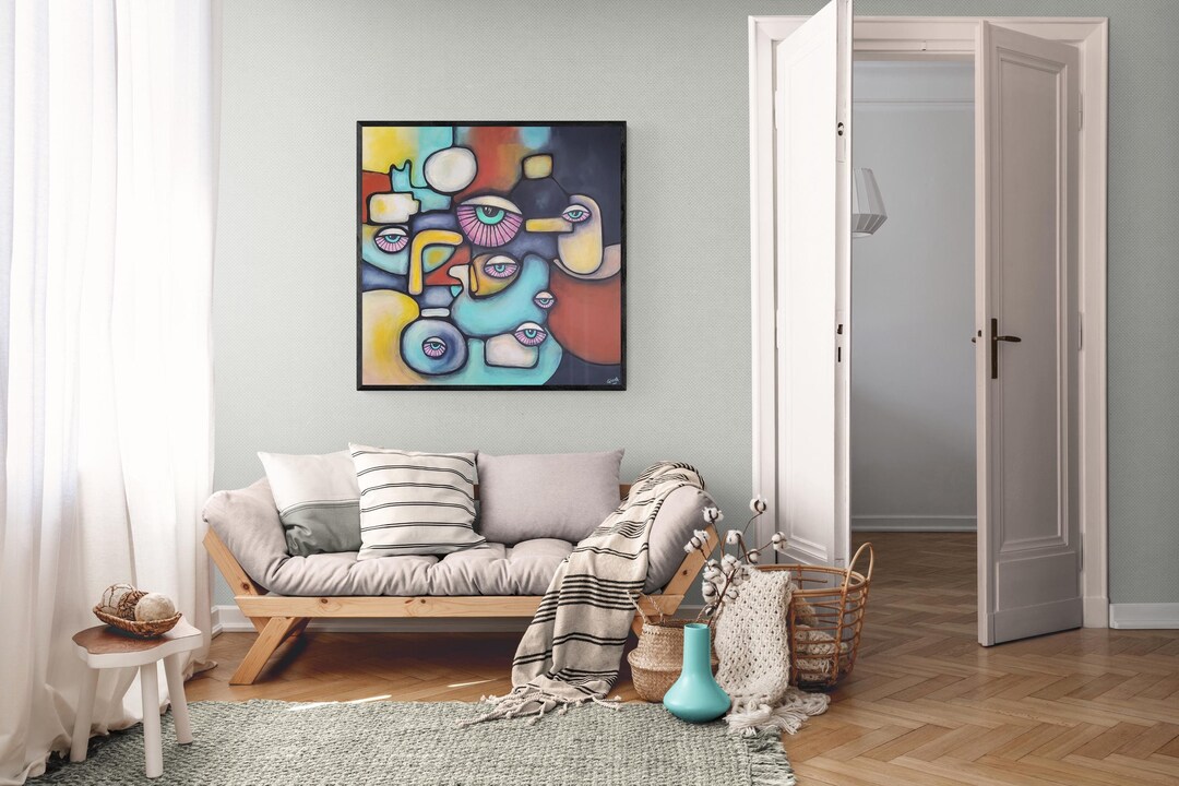 Channeling Picasso Acrylic Painting | Large Abstract Wall Art | 90cm X ...