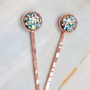 Mixed Glitter Hair Pins Set of 2, Chunky Glitter Bobby Pins, Glitter ...