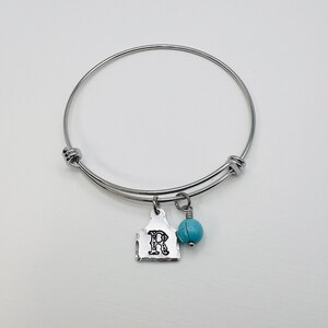 Cattle Tag Bracelet With Turquoise Stone Cowgirl Initial Bracelet ...