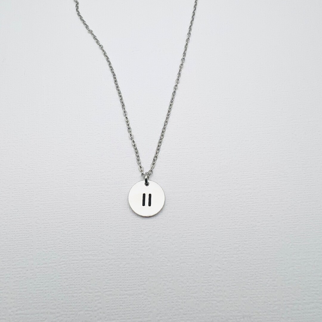 Pause Necklace Hand Stamped Disc Necklace Minimalist Necklace Non ...