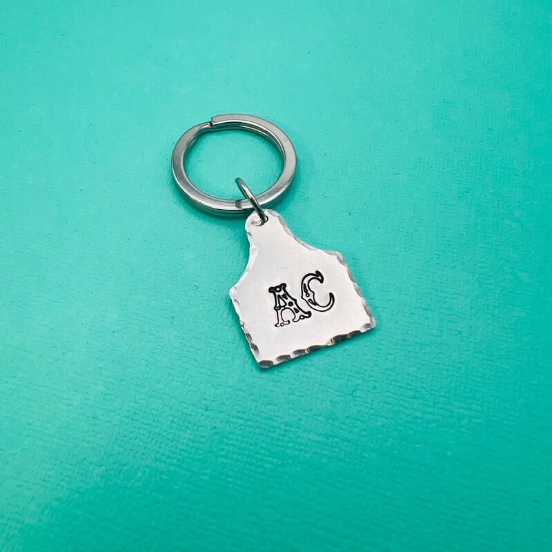 Cow Tag Keychain - Etsy