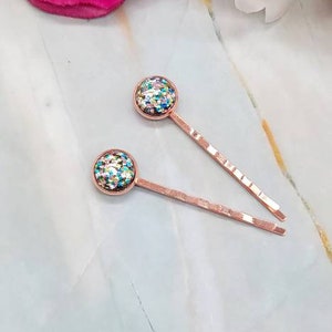 Mixed Glitter Hair Pins Set of 2, Chunky Glitter Bobby Pins, Glitter ...
