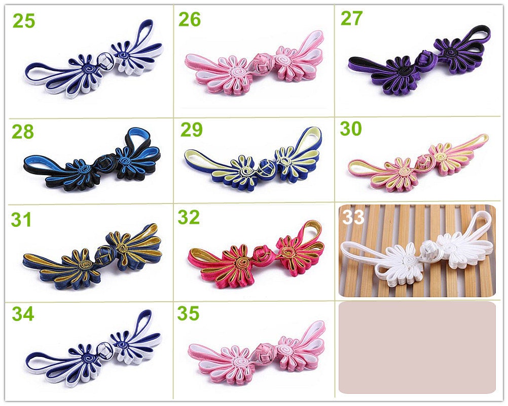 5 Pieces of Single Color 10x3.3cm Tradition Cloth Button Long - Etsy