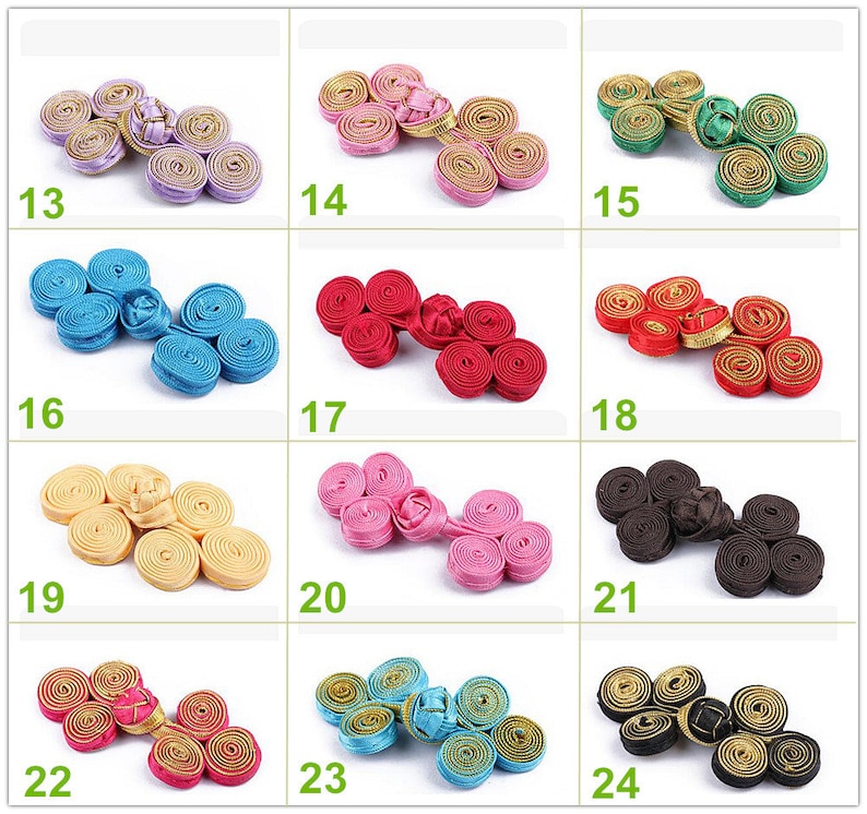 5pieces Single Color 6.0x2.5cm Tradition Cloth Button Chinese Pipa ...