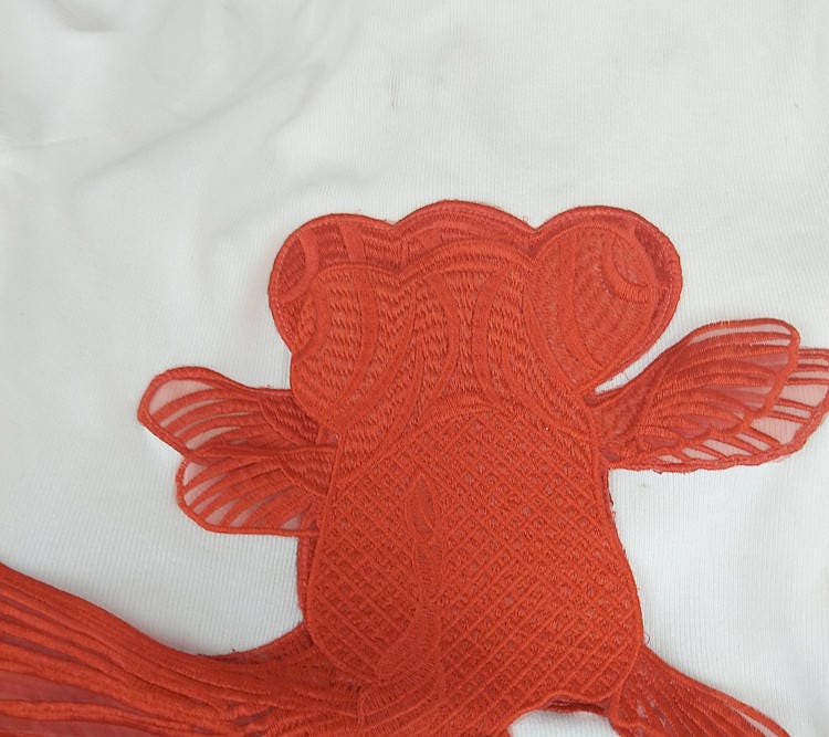 46x55cm Fabric Embroidery Big Goldfish Applique Fish Cloth DIY | Etsy