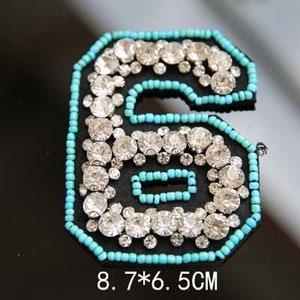 Fabric Crystal Beaded Color Numbers 0 to 9 Number Appliques Arabic ...