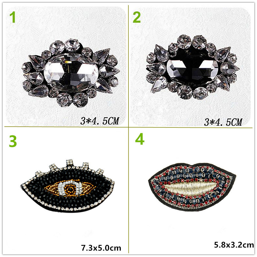 Crystal Glitter Beaded Flower Lip Applique Badge Cloth Patch - Etsy