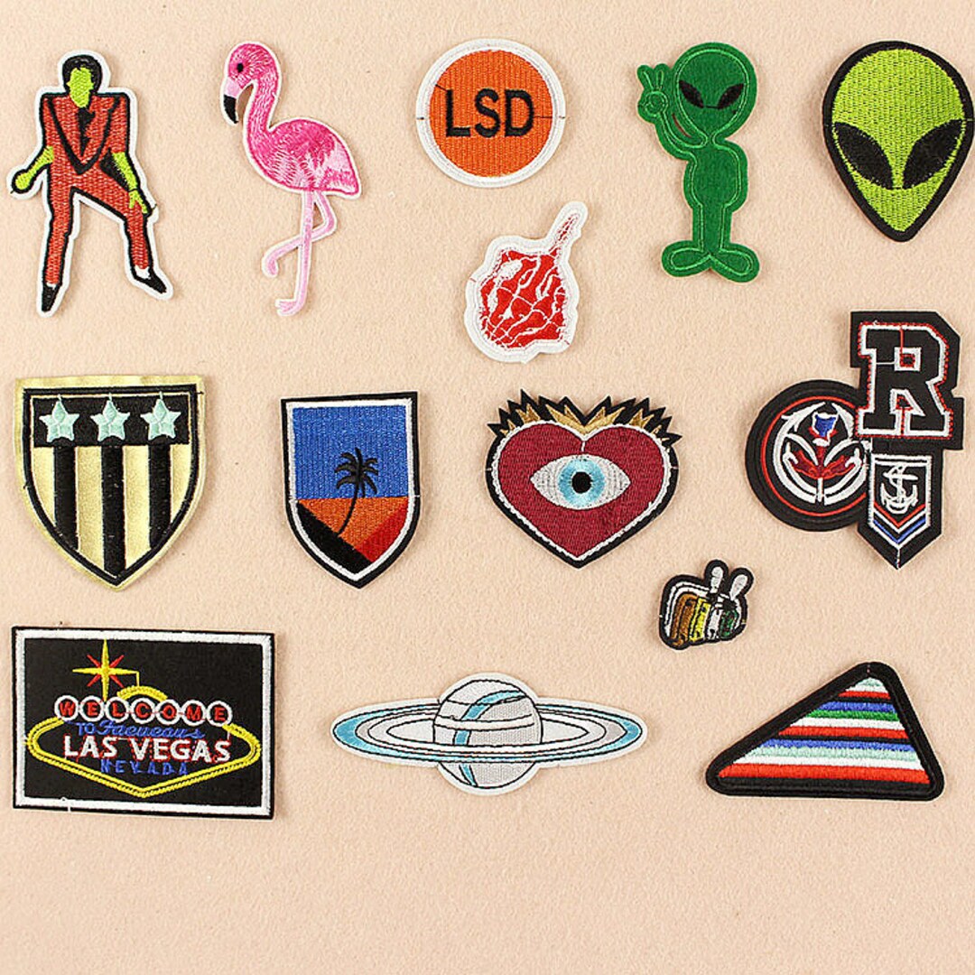 Fabric Alien Heart Planet Eyes Applique Cloth Small Patch Stylish Shirt ...