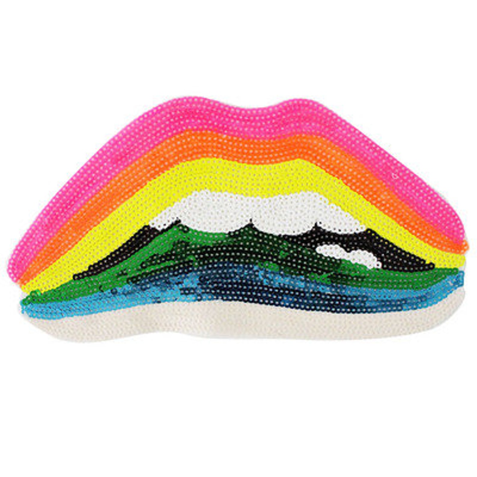 Sequins Beaded Heart Mermaid Lips Applique Letter Lip Cloth - Etsy