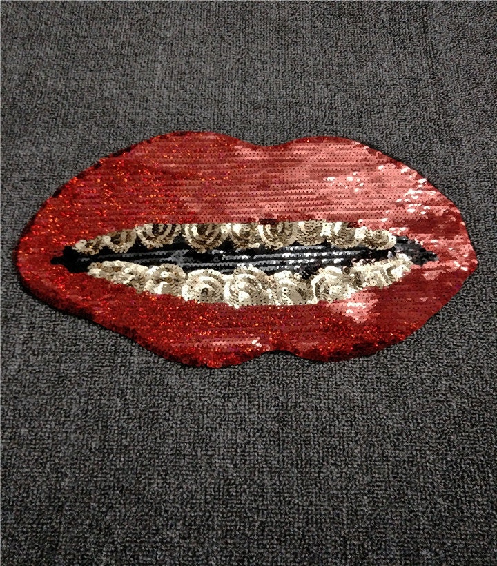 Sequins Beaded Green Red Watermelon Lips Appliques Lip Cloth - Etsy