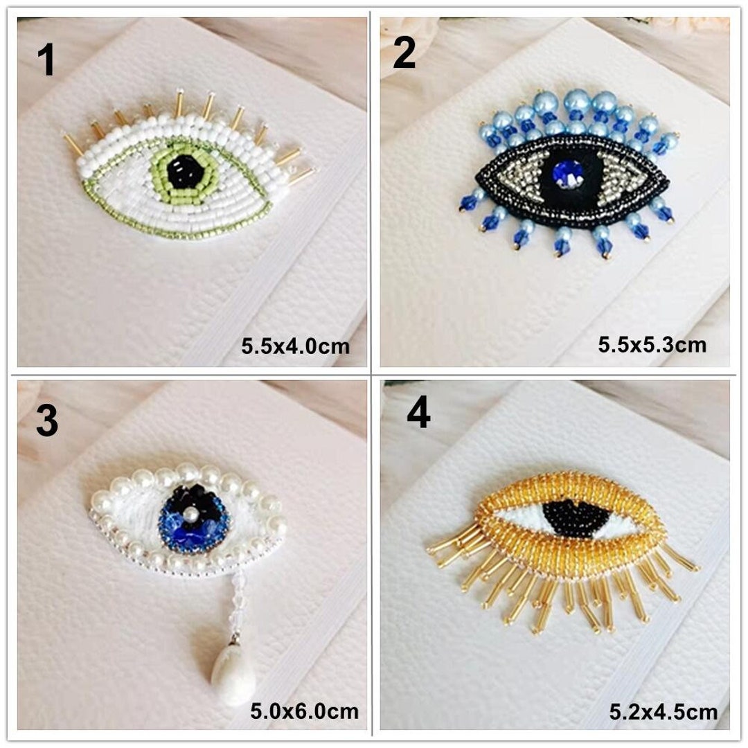 Crystal Beaded Eye Applique Open Eye Cloth Patch DIY Garment ...