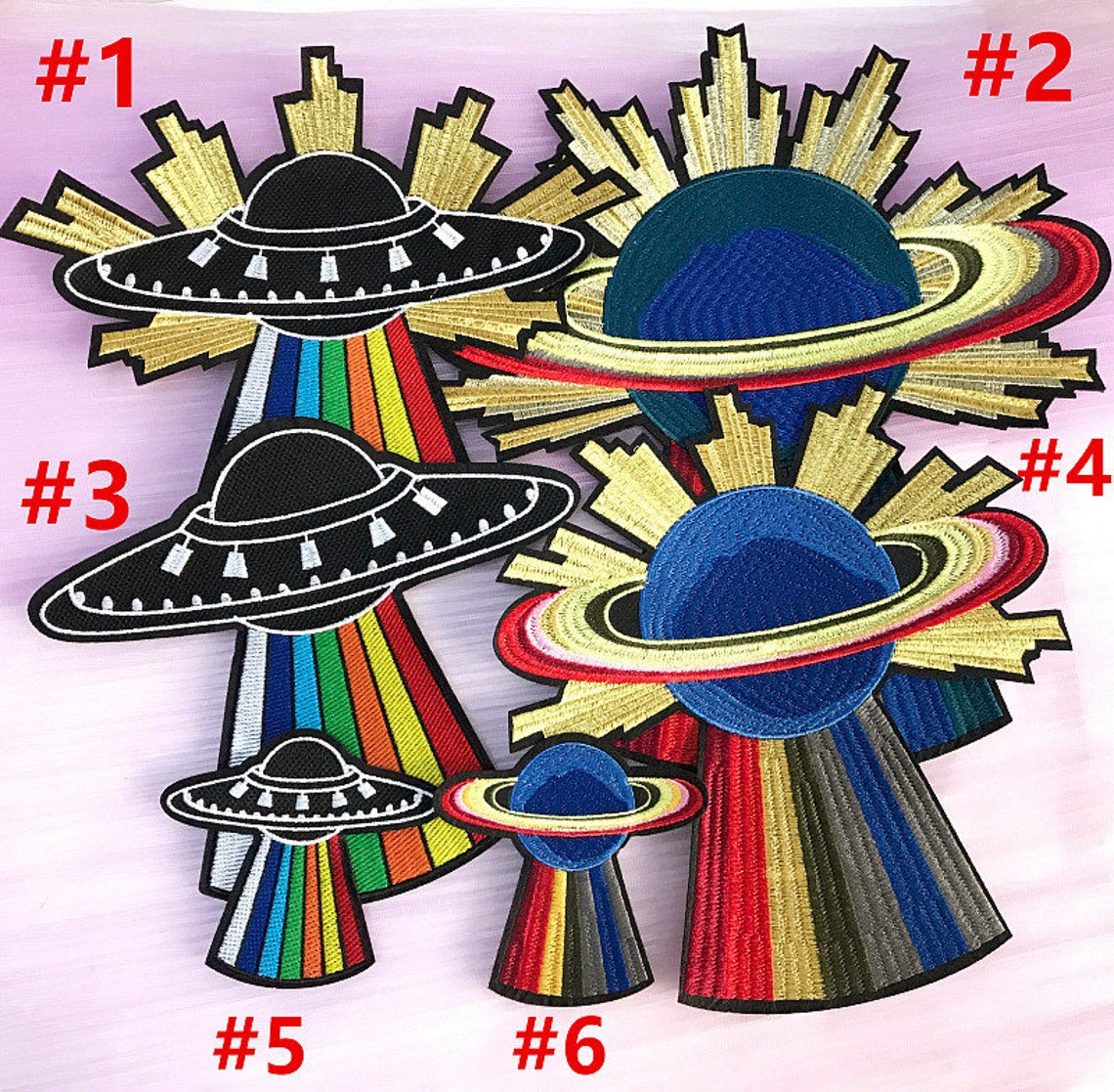 Fabric Embroidery Star Spaceship Applique Spacecraft Cloth DIY Brooch ...