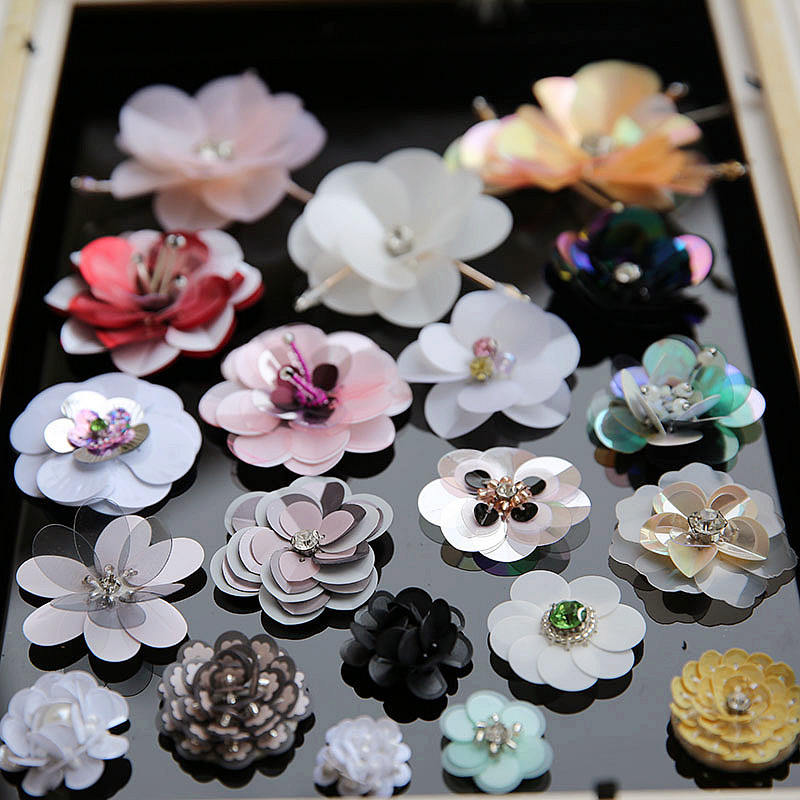 2.0cm to 8.0cm Crystal Sequins Beaded Colorful Flower Applique | Etsy