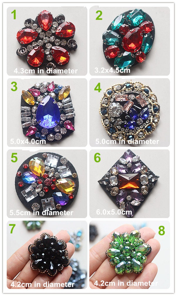 Crystal Beaded Stunning Crystal Flower Applique Cloth Stickers DIY ...