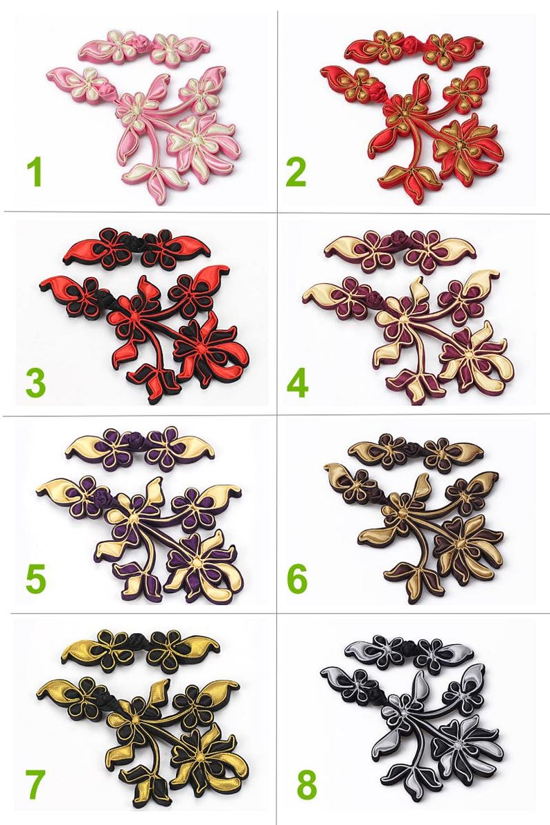 One Set Tradition Jasmine Flower Blossom Art Cloth Button DIY Garment ...