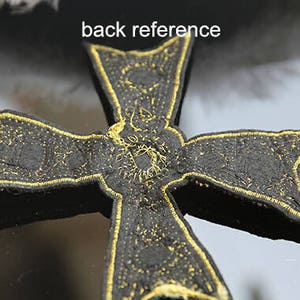 16x16.5cm Crystal Glitter Beaded Gold Red Cross Applique Cloth DIY Punk ...