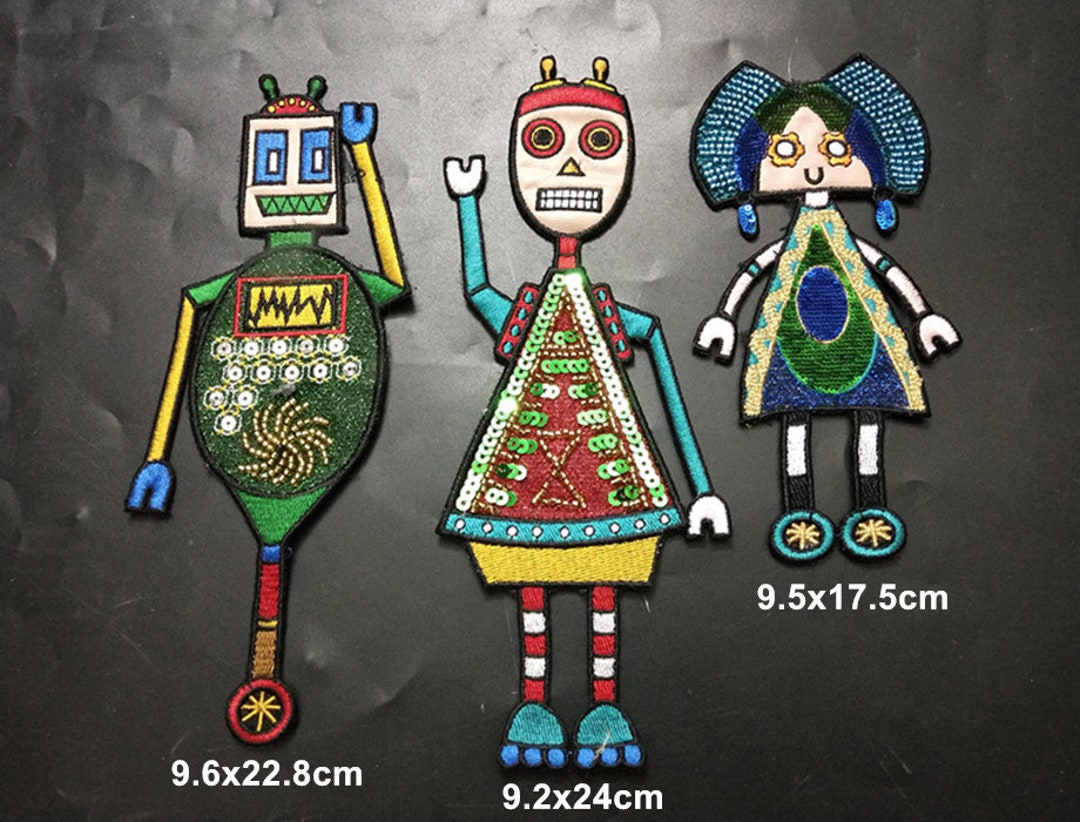 One Set of Fabric Robot Applique Cloth Patch Applique DIY Garment ...