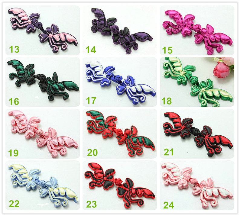 10x3.5cm Tradition Cloth Button Butterfly Silk Button DIY - Etsy