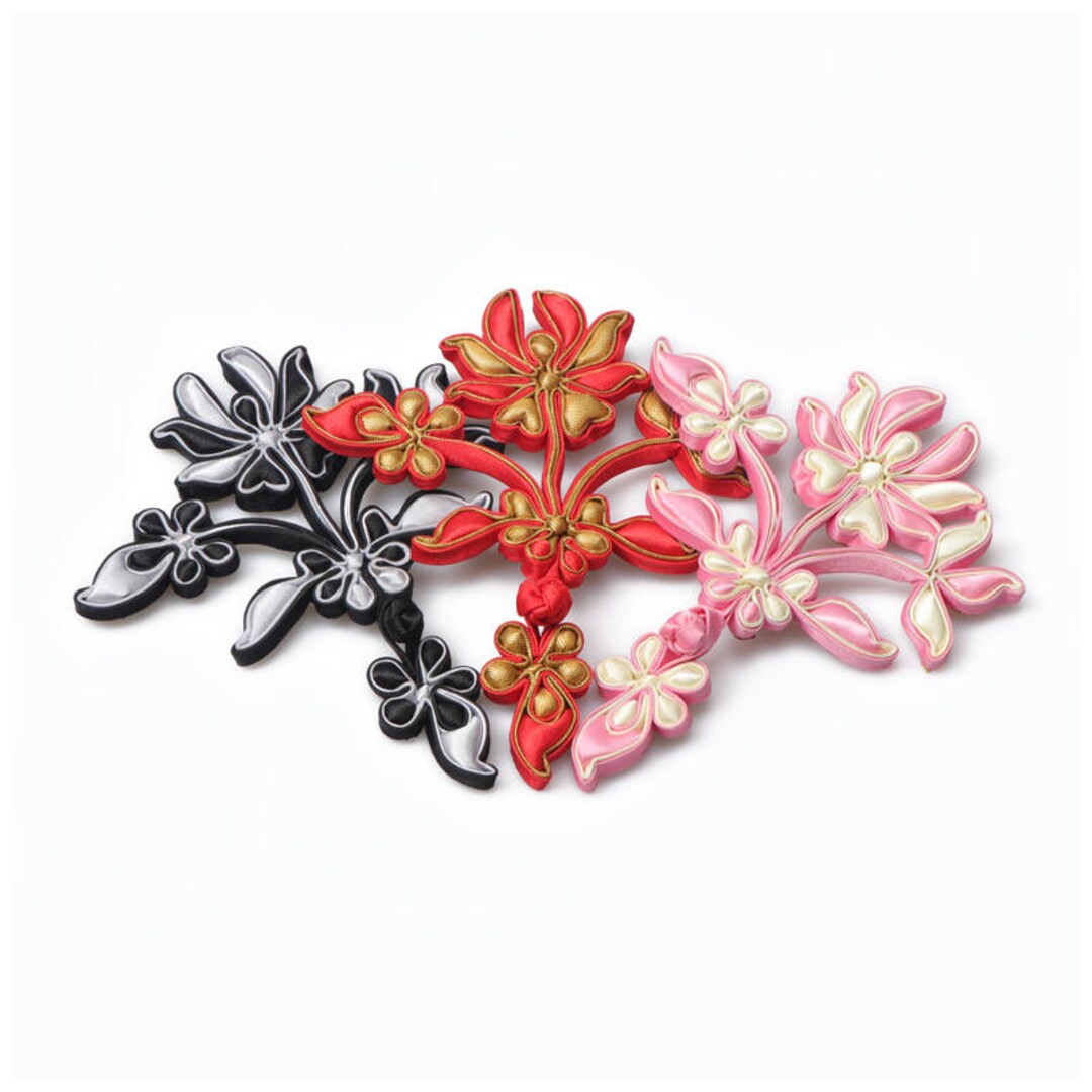 One Set Tradition Jasmine Flower Blossom Art Cloth Button DIY Garment ...