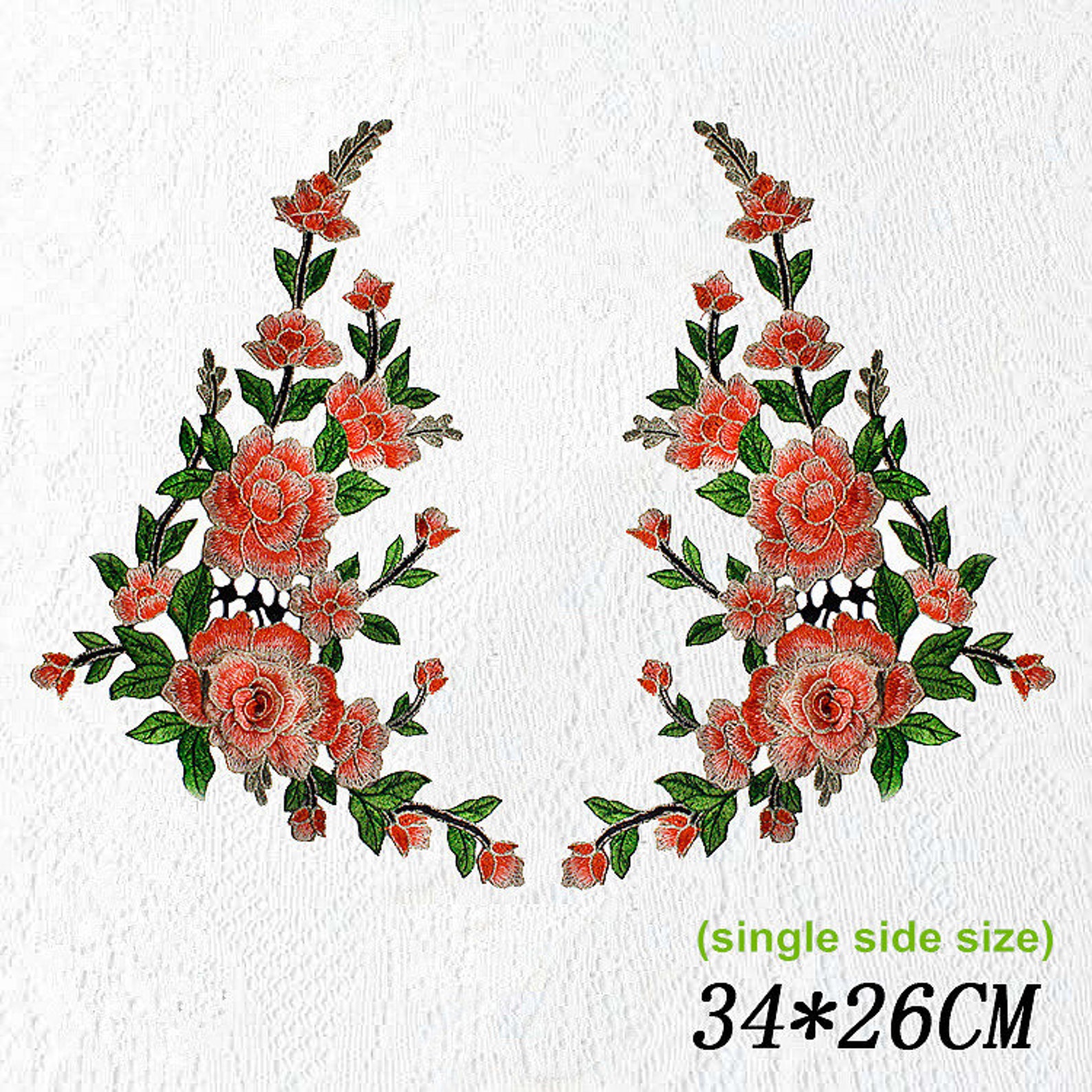 One Set of Single Color Fabric Embroidery Flower Branches - Etsy