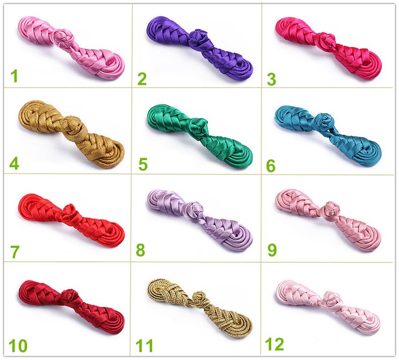 5pieces of Single Color 7.5x1.5cm Tradition Cloth Button Chinese Pipa ...