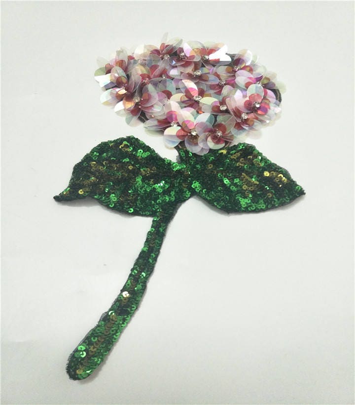 Glitter Sequins Hydrangea Rose Flower Applique Valentine Cloth - Etsy
