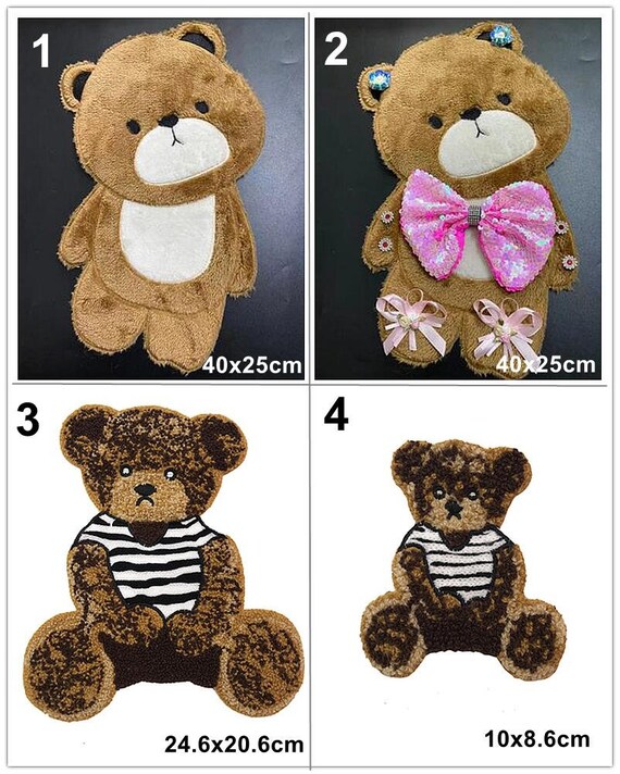 Fabric Short Plush Bear Applique Animation Cloth Patch DIY - Etsy
