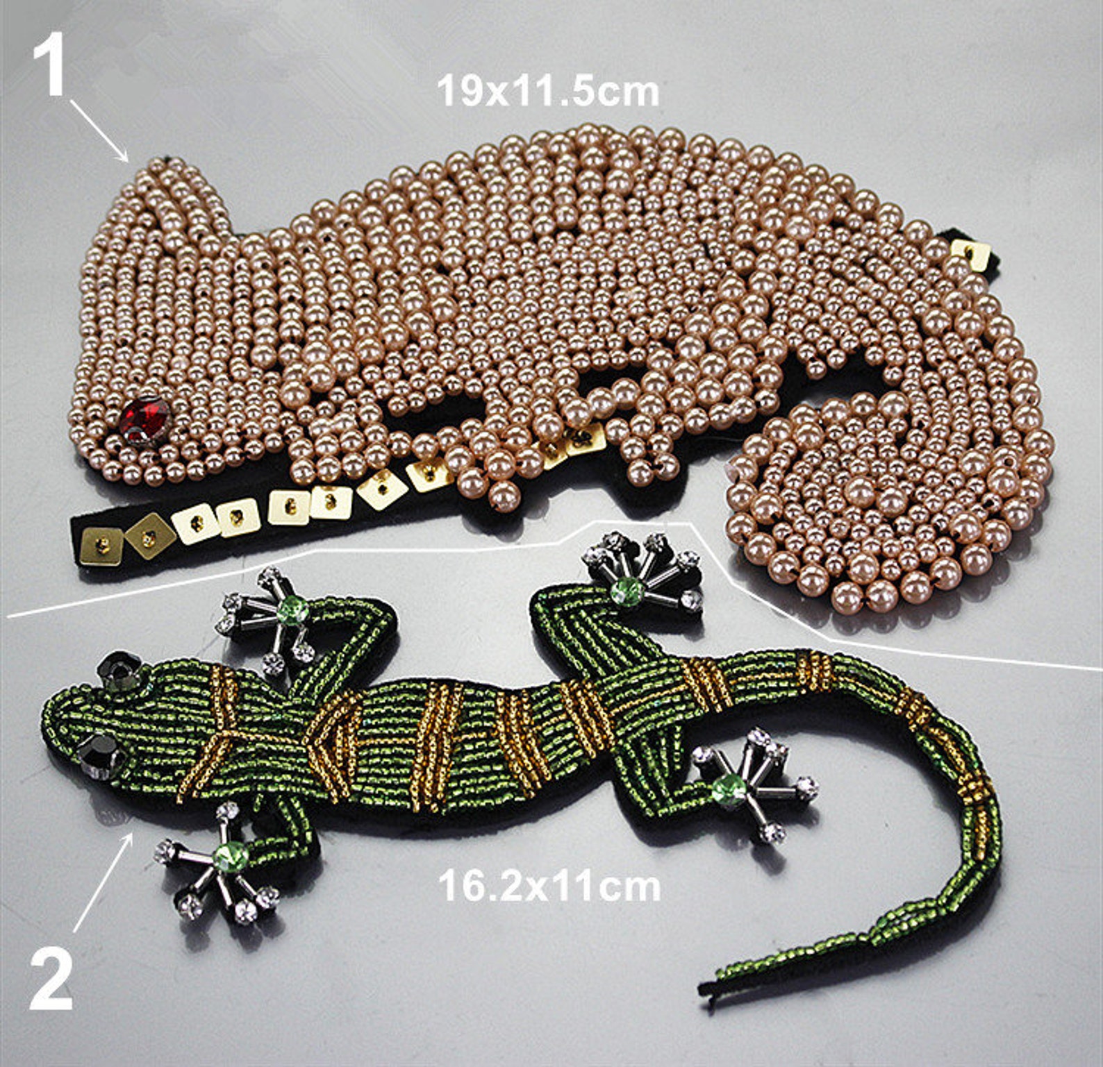 Crystal Beaded Lizard Applique Animal Cloth Patch DIY Jacket - Etsy