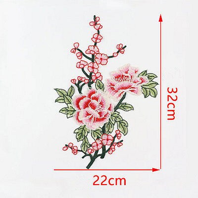 One Set of Single Color Fabric Embroidery Flower Branches Appliques ...