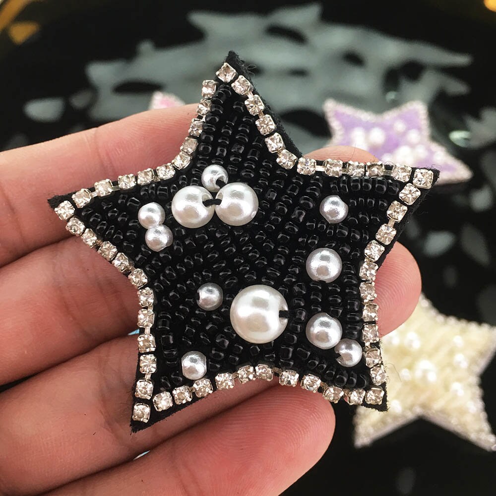 5.6x5.9cm Sequins Crystal Beaded Color Star Applique Stars | Etsy