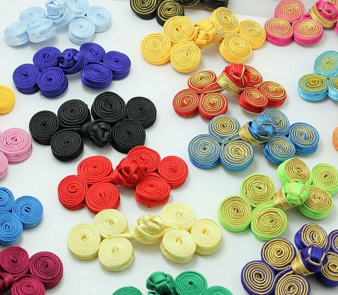 5pieces Single Color 6.0x2.5cm Tradition Cloth Button Chinese Pipa ...