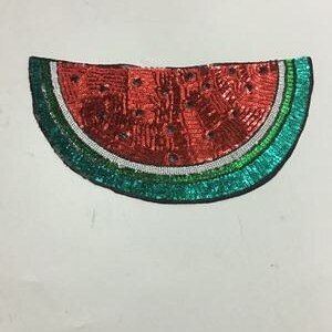 Sequins Beaded Green Red Watermelon Lips Appliques Lip Cloth Patch DIY ...